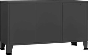 Industriální příborník antracitový 105 x 35 x 62 cm kov a sklo 339610