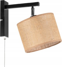Regulovatelné nástěnné svítidlo Boho Abažur Juta s Led vypínačem E27 Edison