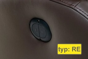 Kožené houpací křeslo s elektrickým polohováním ELEGANT 1, tm. hnědá