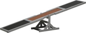 PawHut Psí Houpačka, Psí Agility Houpačka vyrobená ze dřeva, Protiskluzová Agility Ramp pro psy do 30 kg, Počasí odolný venkovní tréninkový sport pro
