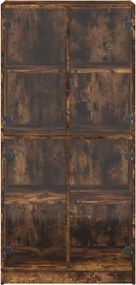 Highboard s dvířky kouřový dub 68x37x142 cm kompozitní dřevo 3295861