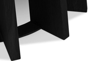 Černý dubový jídelní stůl Micadoni Mojave 145 cm