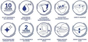 Cersanit Virgo - závěsná wc mísa CleanOn s pomalu padajícím sedátkem, bílá, S701-427