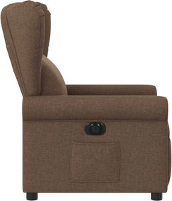 Elektrické polohovací křeslo hnědé textil 3303358