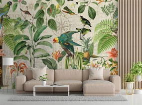 Gario Fototapeta Zelení ptáci v tropech - Andrea Haase Materiál: Vliesová, Rozměry: 200 x 140 cm