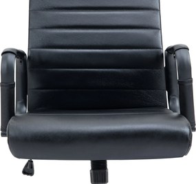 Kancelářská židle Kolumbus pravá kůže – černá/černá