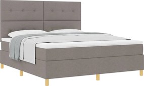 Postel s boxspringem s čelo Taupe 180 x 200 cm textil 3339641