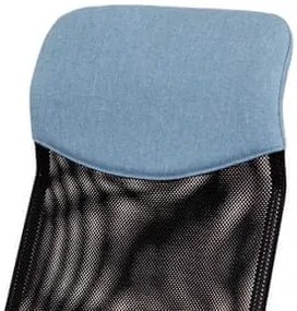 Autronic Kancelářská židle Kancelářská židle, houpací mech., modrá látka + černá MESH, kovový kříž (KA-E301 BLUE)