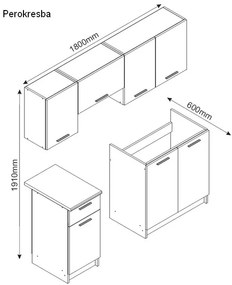 Kuchyňský blok Irma, celobílý