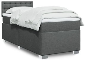 Box spring postel s matrací tmavě šedá 90x200 cm textil 3288086