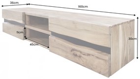 Massive home | Závěsný televizní stolek Amazonas 160cm masiv akácie