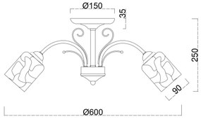 Brilagi - Přisazený lustr MEGAPOLIS 3xE14/60W/230V zlatá