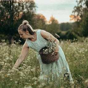 Strömshaga Úložný koš Ida Round Brown Velikost S, přírodní barva, dřevotříska