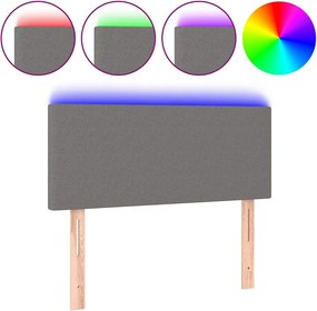 Čelo postele s LED tmavě šedé 100x5x78/88 cm textil 3121323