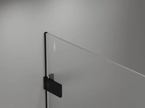 Mexen Lunar-F, skládací levé sprchové dveře 140 cm, čiré sklo, černý profil, 836S-140-050-70-00-L