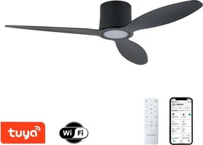 ZEVENTI - LED Stropní ventilátor VENTORA LED/24W/230V Wi-Fi Tuya černá + DO