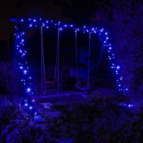 Easy Fix LED světelný řetěz, 20 m, venkovní, modrá, 120 diod, černý kabel, IP67