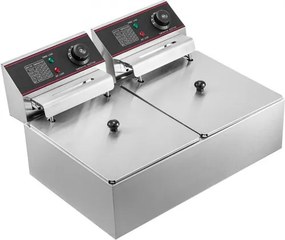 Elektrická fritéza 12 L 5000 W s dvojitým košem YB-82 se dvěma zásobníky na desku