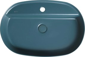 Isvea Isvea, INFINITY OVAL keramické umyvadlo na desku, 60x40 cm, matná zelena Petrol, 10NF65060-2P