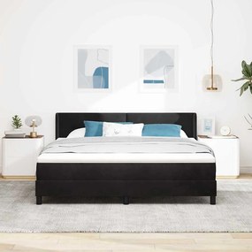 Postel s boxspringem s čelo Černý 200 x 180 cm samet 3341482