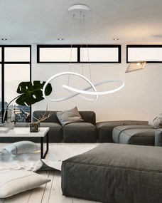 Toolight Ring moderní LED závěsné stropní svítidlo + dálkové ovládání APP396-CP bílé