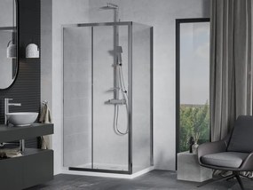 Mexen Apia posuvný sprchový kout 120 x 80 cm, 5mm sklo, chromový profil-čiré sklo + slim sprchová vanička 5cm, 840-120-080-01-00-4010