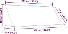 vidaXL Marketos Zatahovací markýza žluto-bílá 350 x 150 cm