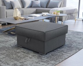 Taburet SMART COSARO XL s úložným prostorem 71x71 cm, tmavě šedý