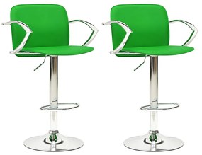 Barové židle 2 ks zelené umělá kůže - Default Title
