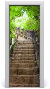 Fototapeta samolepící na dveře schody v lese 85x205 cm