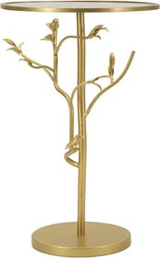 Odkládací stolek Birds 38 cm sklo zlatý