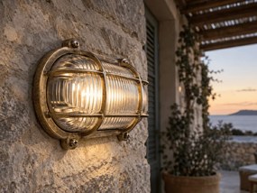 Industriální svítidlo Bulkhead ECO5700 Antická mosaz IP64