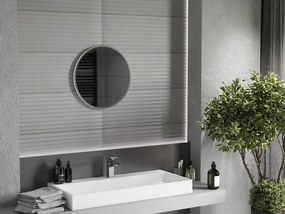 Mexen Loft kulaté koupelnové zrcadlo 40 cm, rám inox - 9850-040-040-000-10