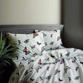 Ervi bavlněné povlečení - motýli na tyrkysovém