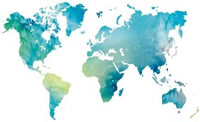 Samolepící tapeta mapa světa v akvarelovém provedení - 375x250 cm