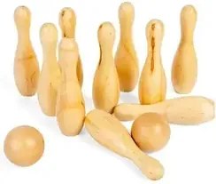 Bigjigs Toys Dřevěné kuželky / 12 dílků / od 2 let