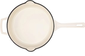 Elmich Smaltovaná litinová pánev Ember 26 cm - krémově bílá