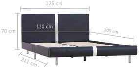 vidaXL Marketos Rám postele černý umělá kůže 120 x 200 cm