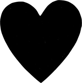 Sada 4ks kožených podtácků ve tvaru srdce Heart black - 13*13*3 cm