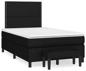 Box spring postel s matrací černá 120x190 cm textil,  3270350