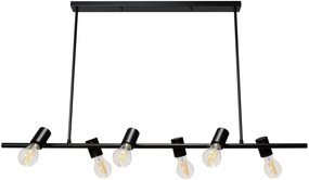 Toolight - Kovová industriální stropní lampa 6xE27 APP480-6CP, černá, OSW-00906