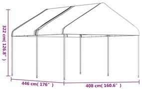 Altán se střechou bílý 4,46 x 4,08 x 3,22 m polyethylen,  3155510