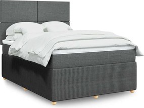 Box spring postel s matrací tmavě šedá 140x200 cm textil 3292073
