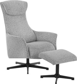 XXXLutz RELAXAČNÍ KŘESLO S TABURETEM, textil, šedobéžová Welnova - Křesla klasická - 002694007102