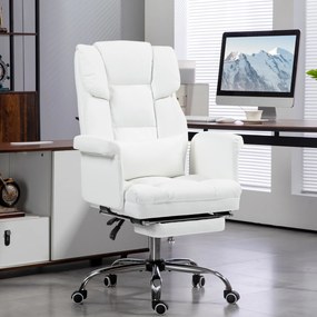 Kancelářská židle HOMCOM, ergonomická kancelářská židle s funkcí polohování, bederní polštář, výškově nastavitelná židle k počítači s podnožkou, otoč…
