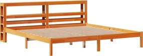 Rám postele s čelem voskově hnědý 200x200 cm masivní borovice 3305744