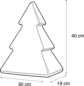 Vánoční stojací lampa bílá 40 cm včetně solárního a dobíjecího RGBW LED - Pinus