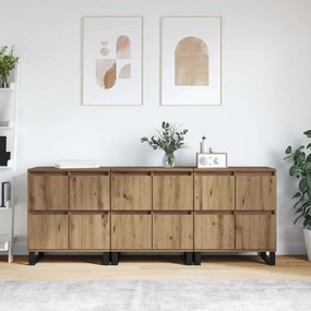Servírovací skříň 3 ks Artisanový dub 60 x 35 x 70 cm 3394576