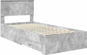 Rám postele s čelo Betonově šedá 90 x 200 cm Kompozitní dřevo 3410943