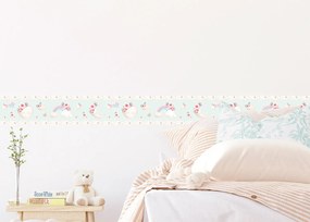 Dětská samolepící bordura na zeď Modrý Akvarelový Měsíc | 5 m x 13.8 cm | DWBD8047